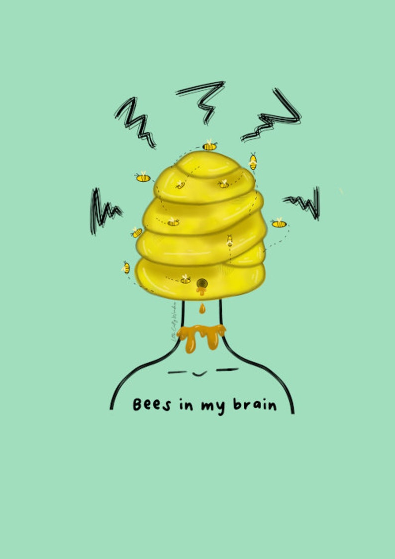 Brain Bees digital Download PNG ADHD Art Digital Download - Etsy