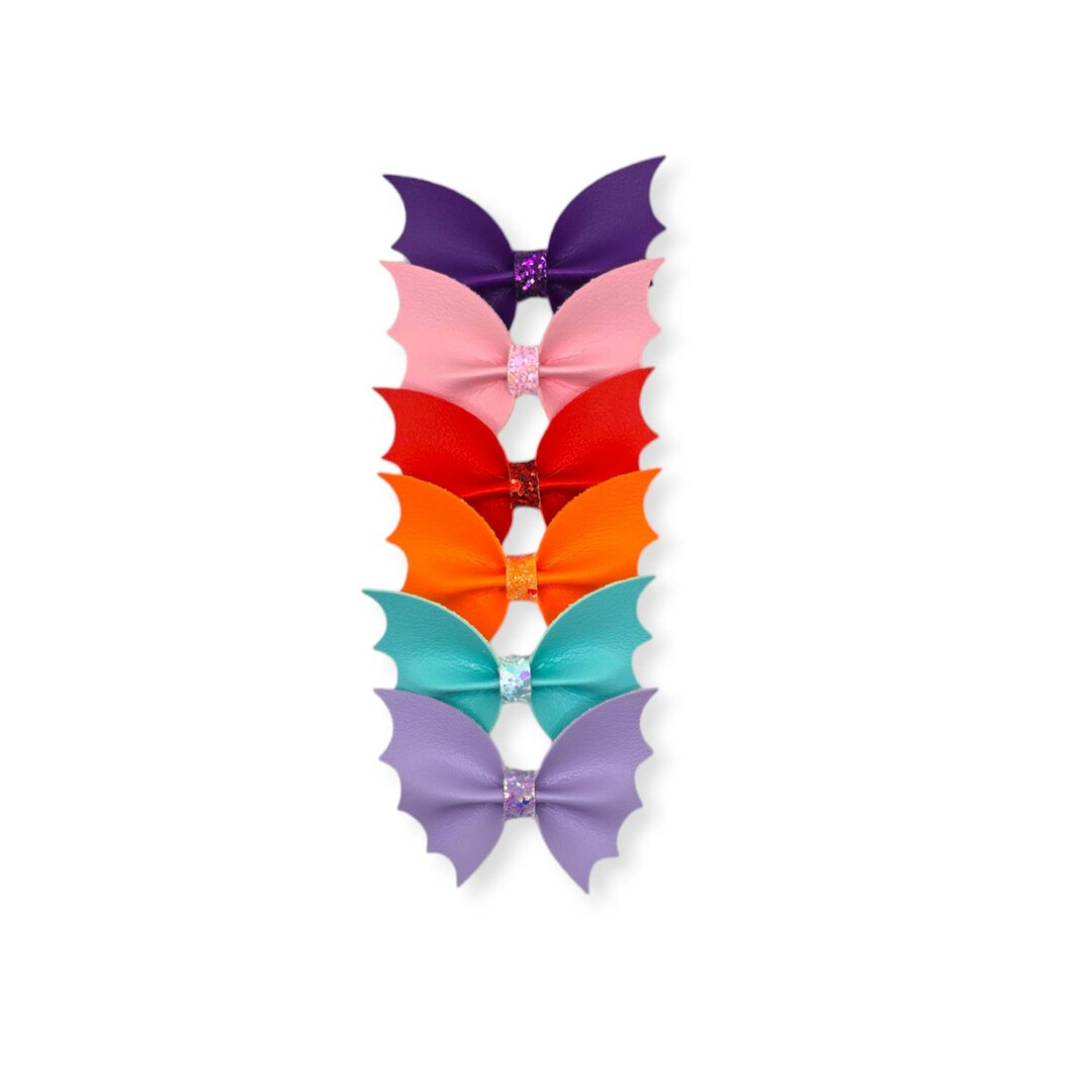 Bat Pigtail Hair Bows, Bat Piggies, Pink Bat Piggies, Purple Bat Bows ...