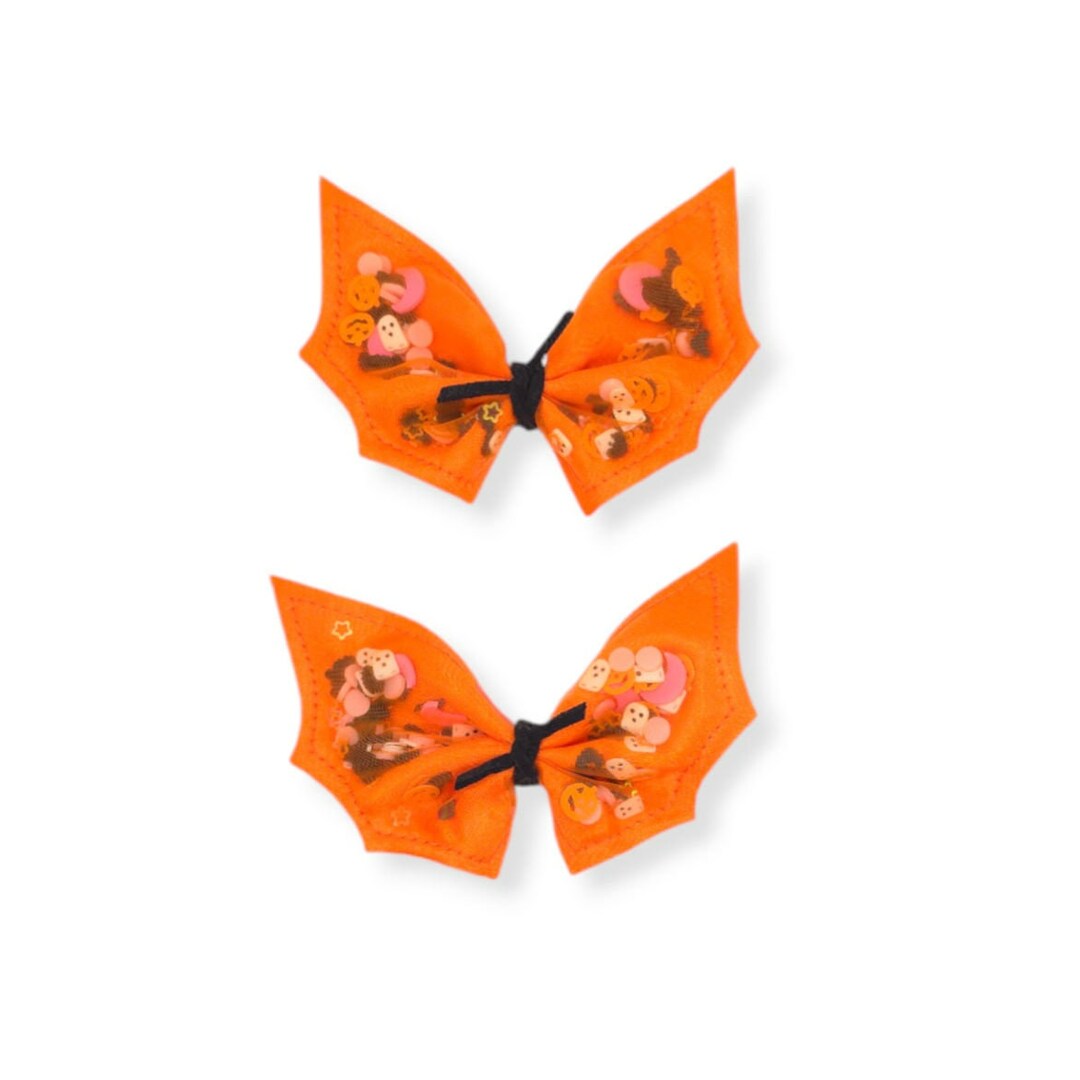 Orange Bat Shaker Pigtail Bows, Pumpkin Piggies, Ghost Piggies ...