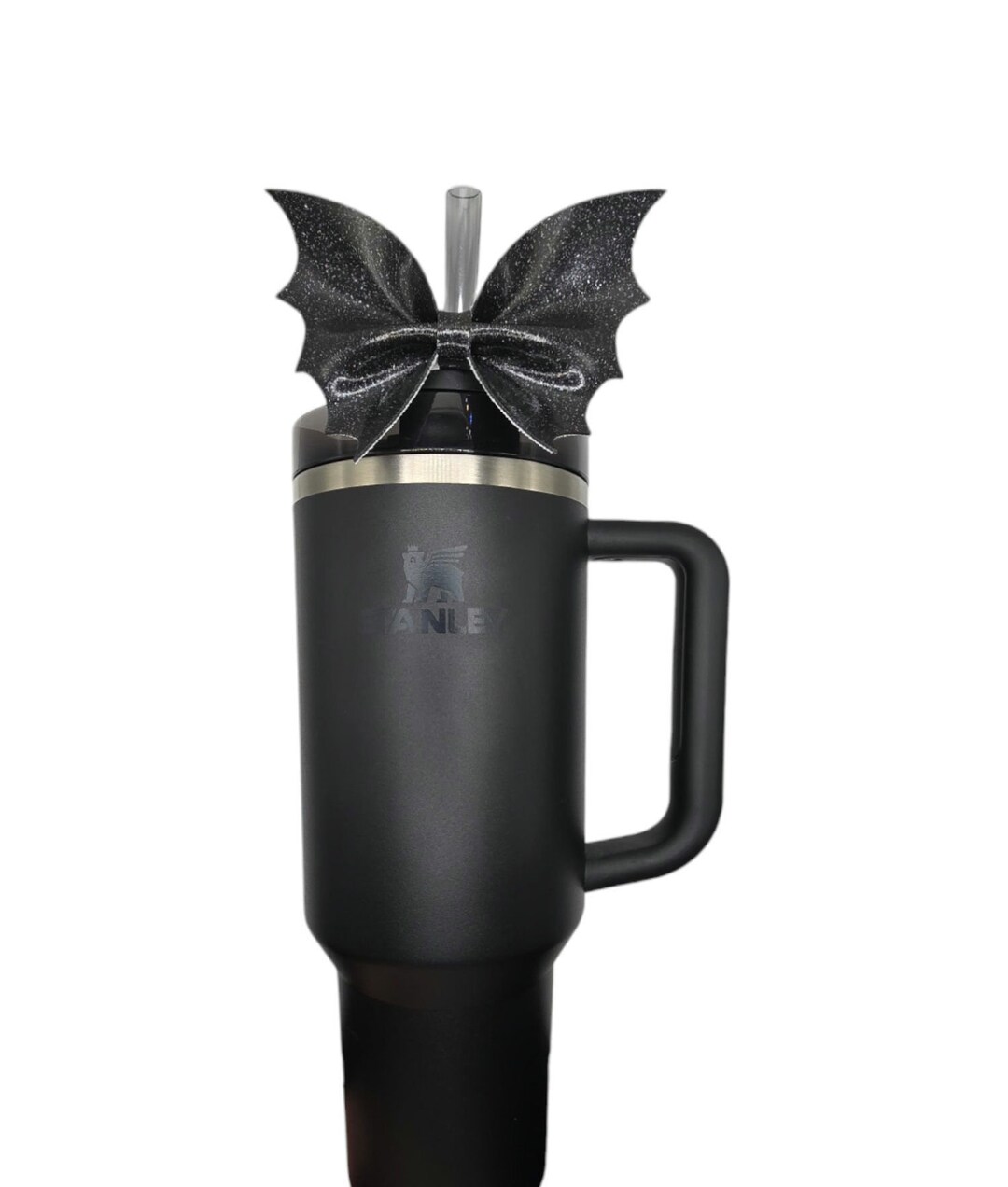 Black Bat Stanley Tumbler Bow Straw Topper, Halloween Bat Tumbler Bows ...