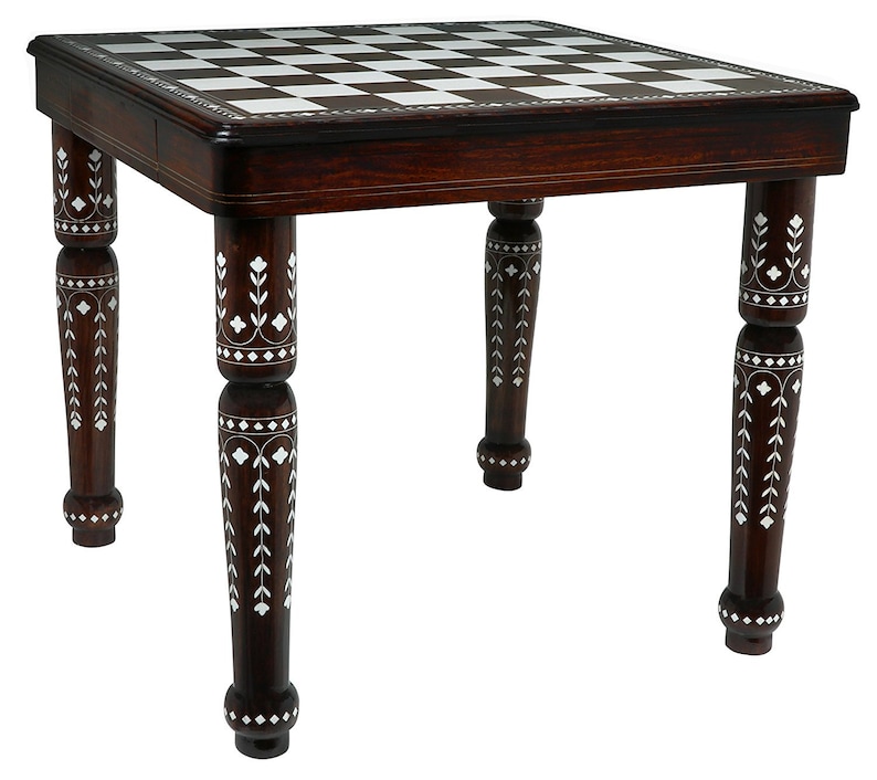 Handmade Rosewood Chess Table With Regulation Size Squares and Real ...