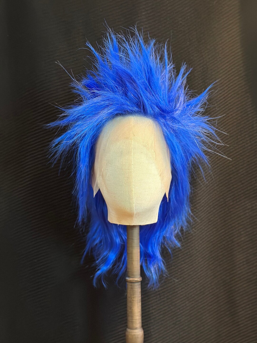 Electric Blue Mohawk Punk Mullet Style Wig - Etsy