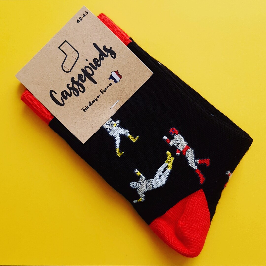Lucha Libre Black and Red Fantasy Socks - Made in France - 42/46 (M) - Etsy