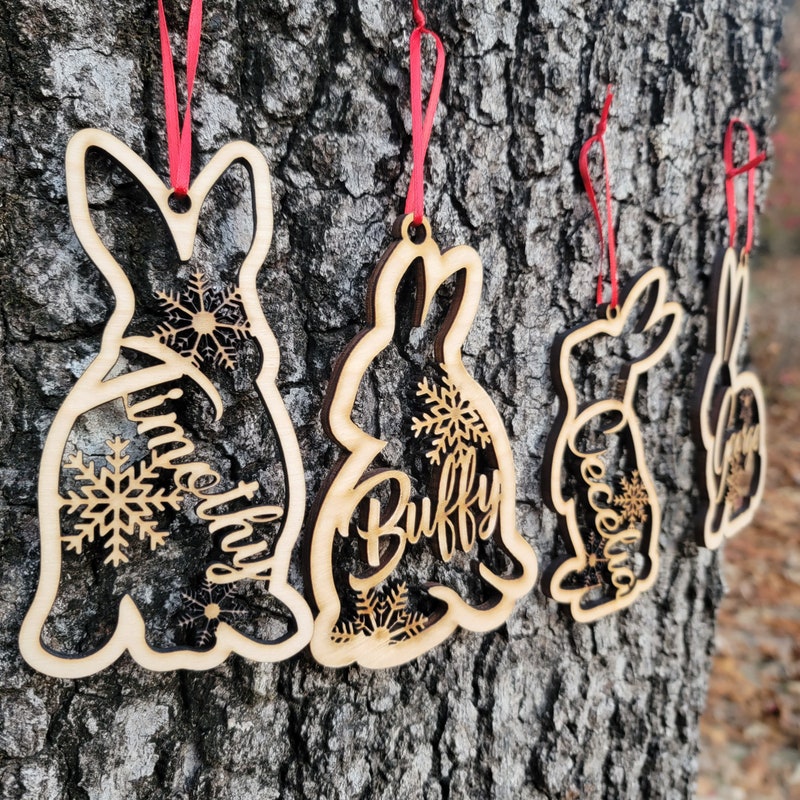Bunny Christmas Ornament - Etsy