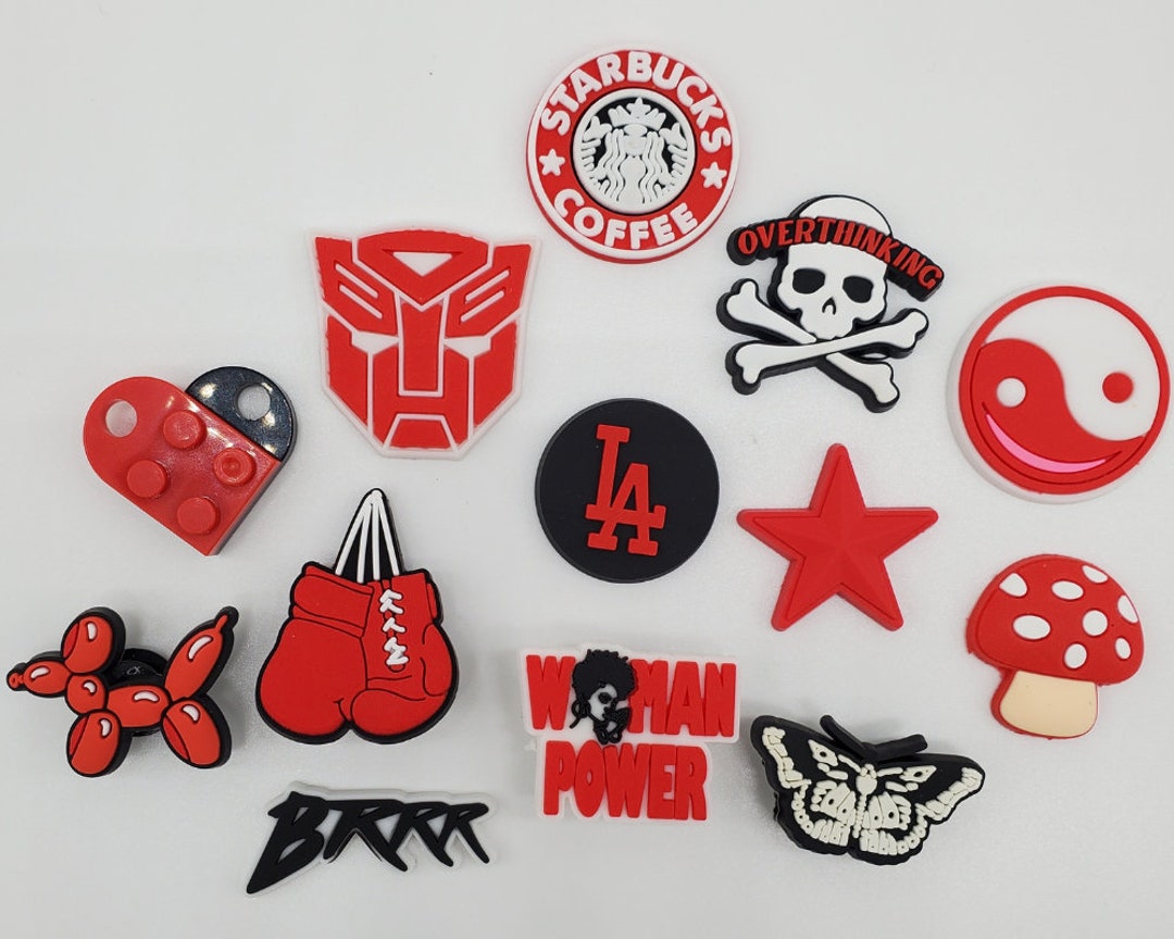 Red Shoe Charms, Croc Compatible Charms, Pvc Shoe Charms, Plastic ...