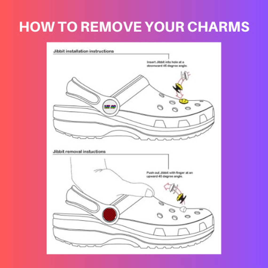 Purple Shoe Charms for Your Crocs, Croc Compatible Shoe Charms, Evil ...