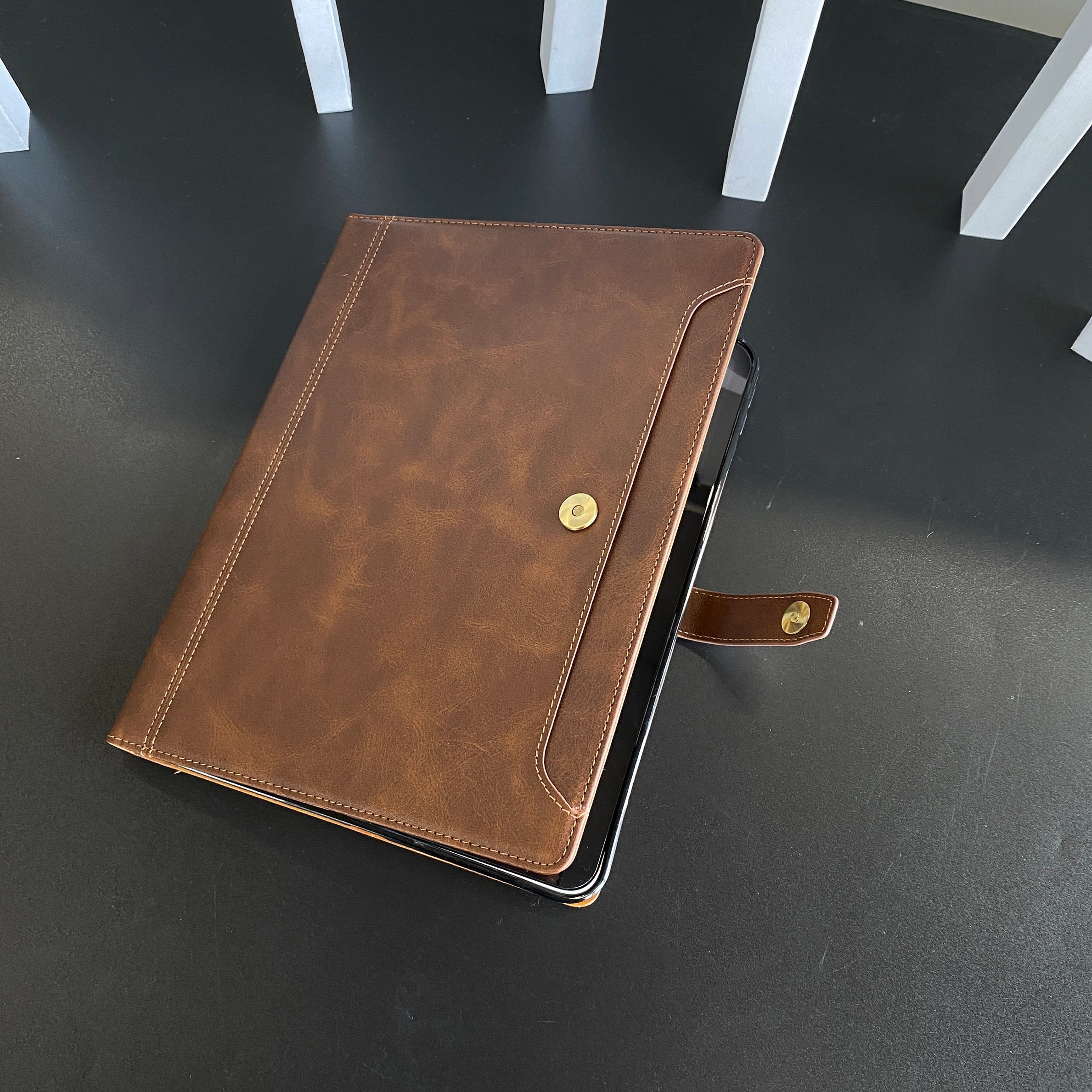 Coffee Brown Leather Ipad Smart Case Build-in Apple Pencil - Etsy