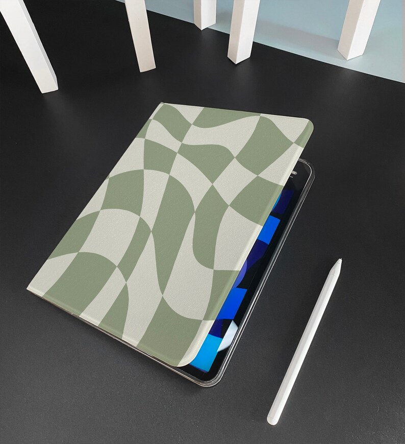 Matcha Rotate Grid Ipad Smart Case Build-in Apple Pencil | Etsy