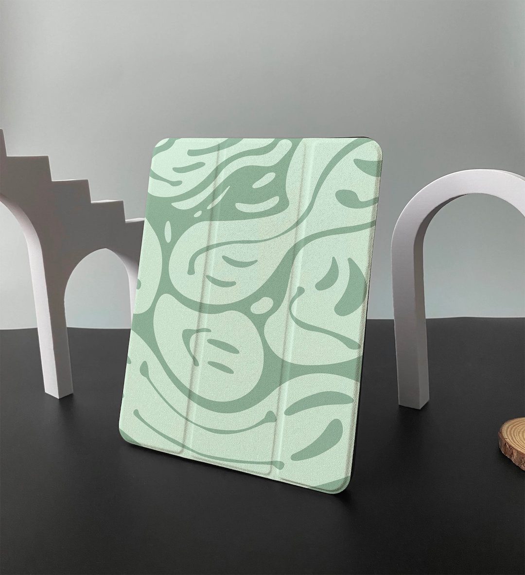 Grau Grün Smileys iPad Smart Case für iPad 9, iPad Mini 6, iPad Pro ...