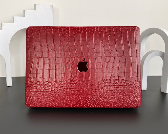 MacBook Case Scarlet Vegan Leather Custom Gift for PC Laptop Sleeve ...