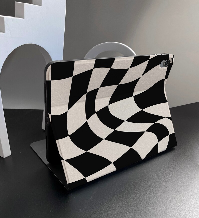 Black Checkerboard Ipad Smart Case Build-in Apple Pencil - Etsy