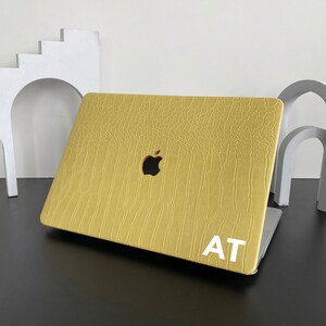 MacBook Case Yellow Vegan Leather Custom Gift for PC Laptop Sleeve ...