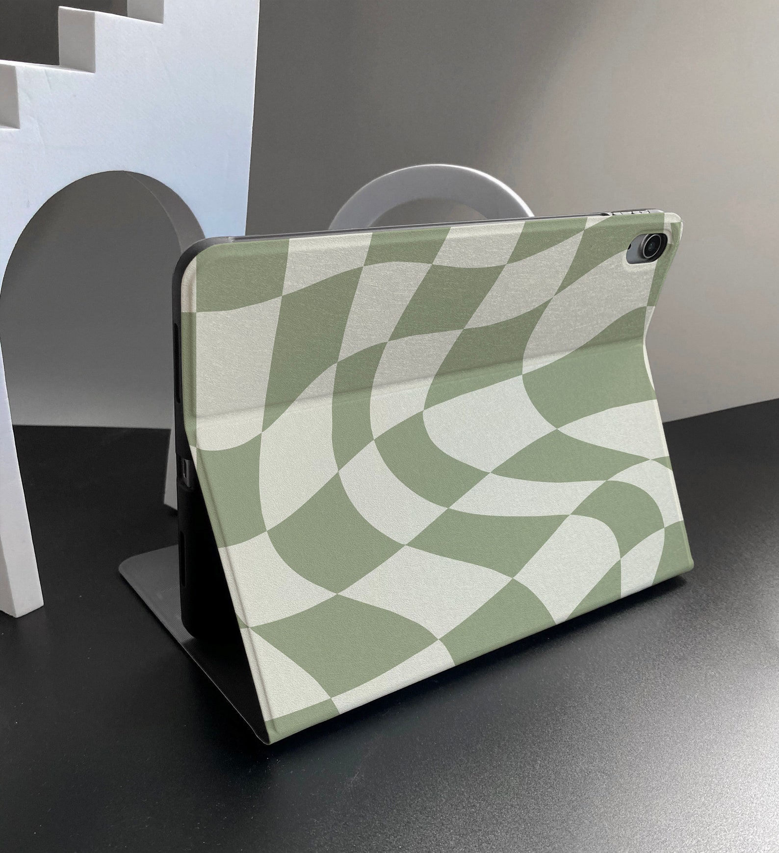 Matcha Rotate Grid Ipad Smart Case Build-in Apple Pencil | Etsy