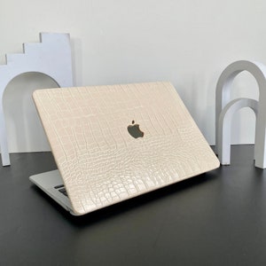 MacBook Case Beige Vegan Leather Custom Gift for PC Laptop Sleeve ...
