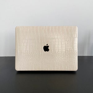 MacBook Case Beige Vegan Leather Custom Gift for PC Laptop Sleeve ...