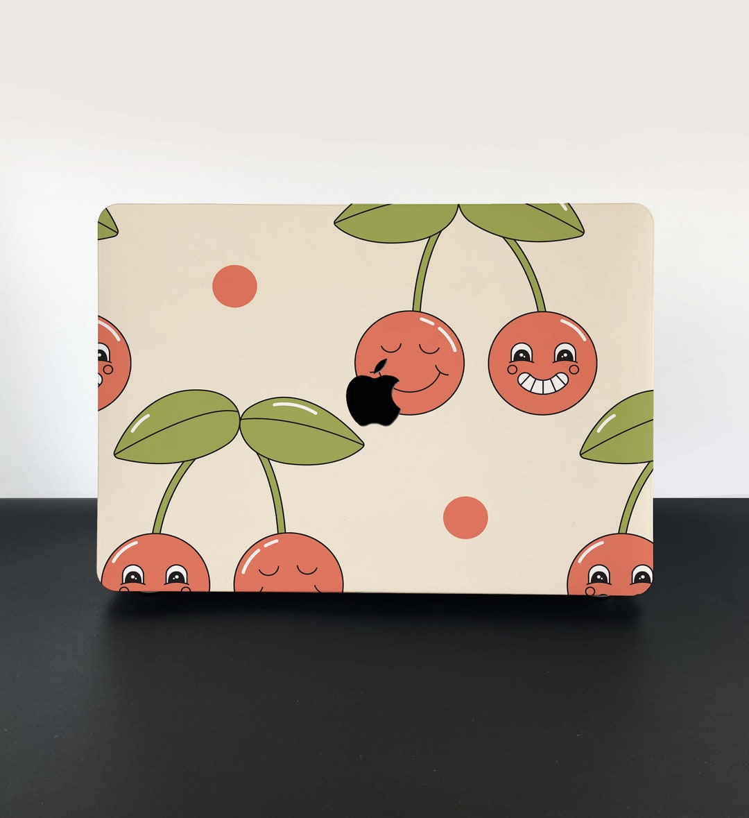 Beige Cherry Smiley Laptop Case Personalized Customization for MacBook ...