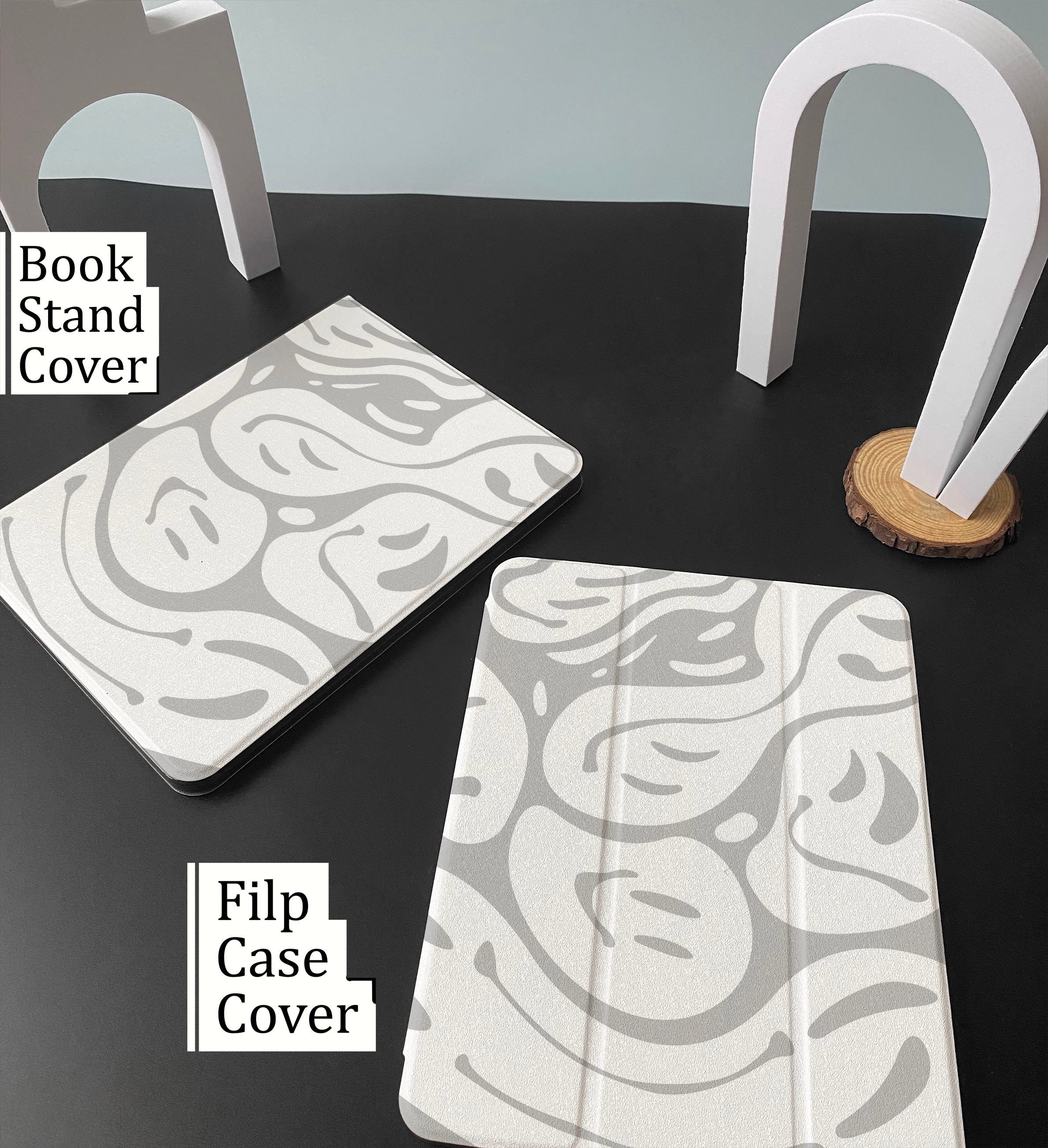 Gray Smileys Ipad Smart Case Build-in Apple Pencil Holder | Etsy