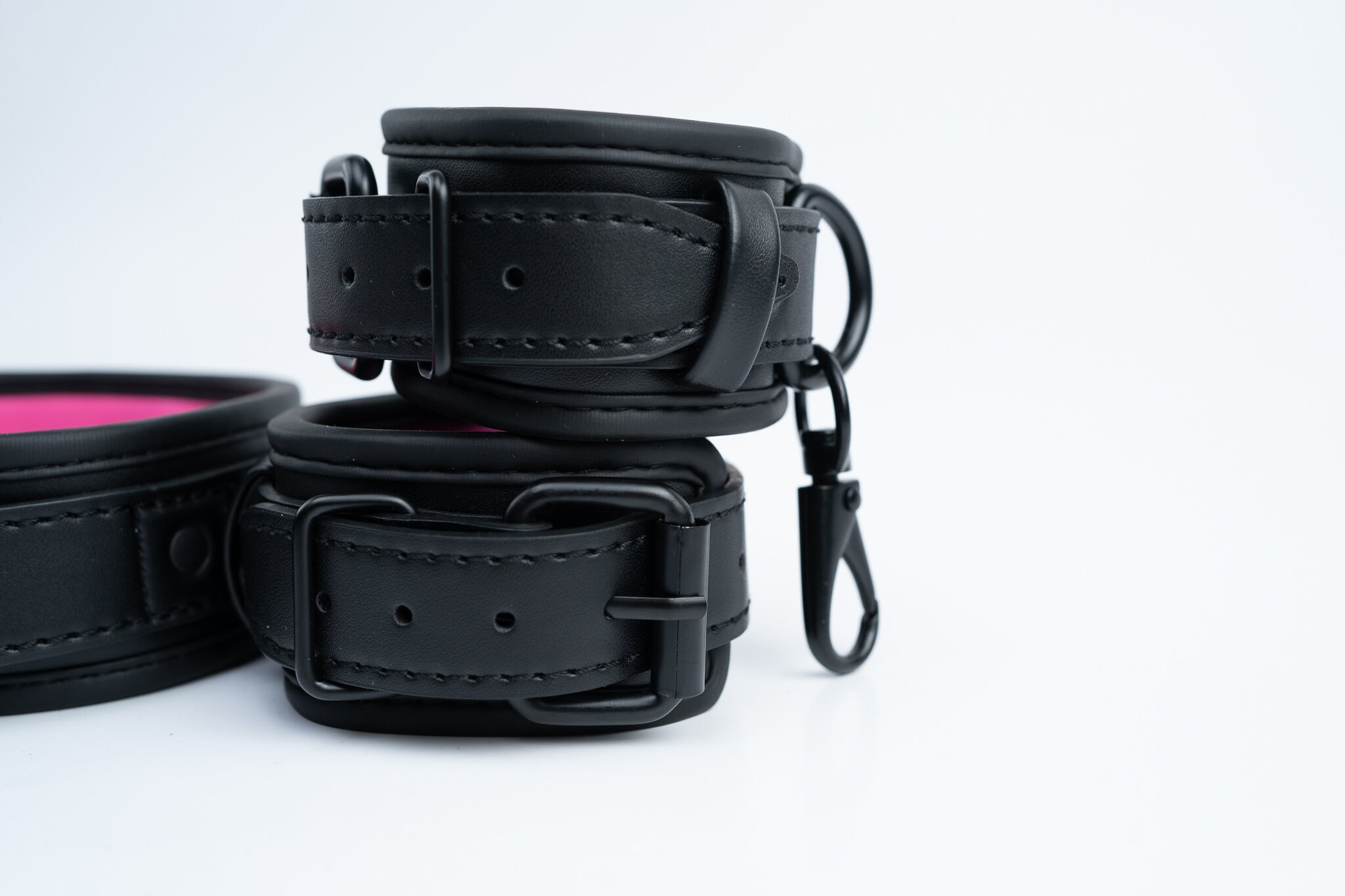 Premium Purple Black Restraints Kit, Black Set With Red, Leather ...