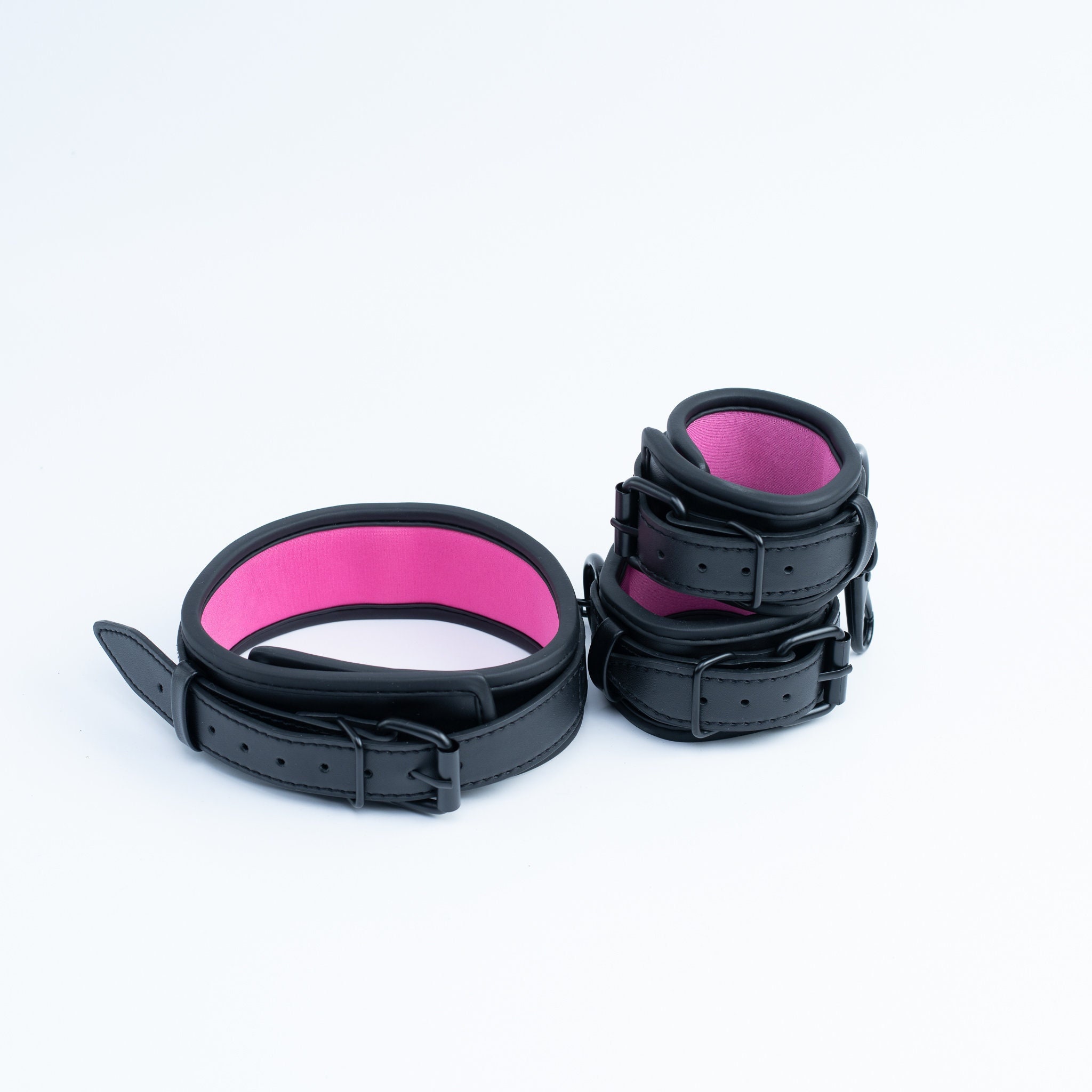 Premium Purple Black Restraints Kit, Black Set With Red, Leather ...