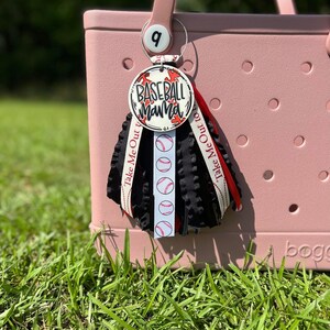 Baseball Mom Tassel Charm/ Bag Tag / Bag Charms / Bogg Bag Charm ...