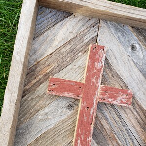 Handcrafted Rustic Wood Red Cross Decor - Etsy