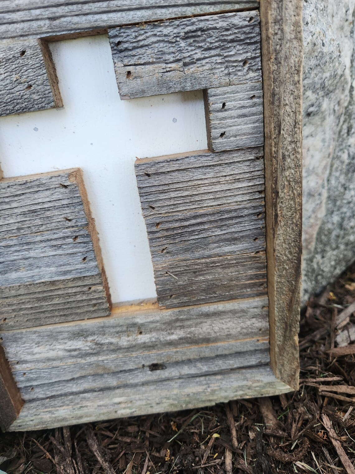 Handcrafted Inlay White Wooden Rustic Cross Decor - Etsy
