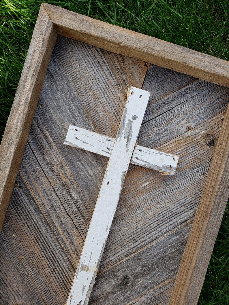 Handcrafted Rustic Wood White Cross Decor - Etsy