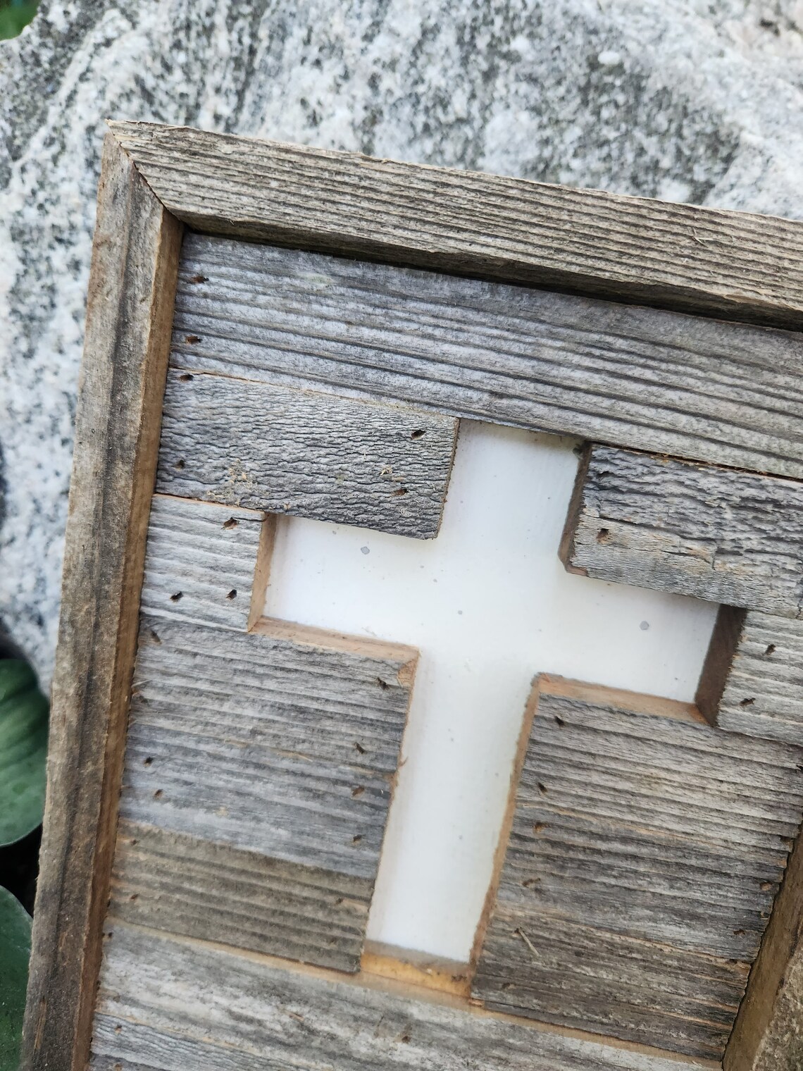 Handcrafted Inlay White Wooden Rustic Cross Decor - Etsy
