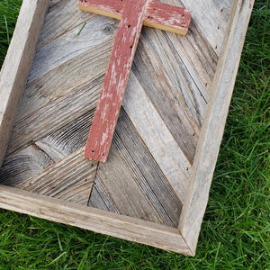 Handcrafted Rustic Wood Red Cross Decor - Etsy