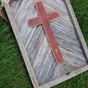 Handcrafted Rustic Wood Red Cross Decor - Etsy