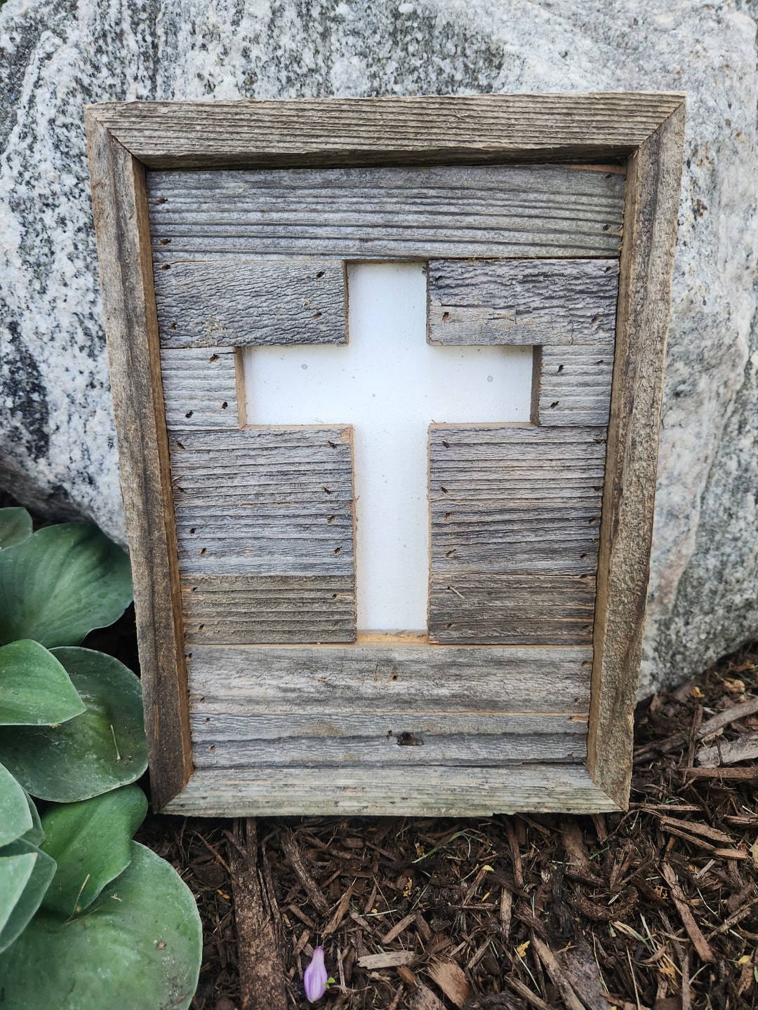 Handcrafted Inlay White Wooden Rustic Cross Decor - Etsy