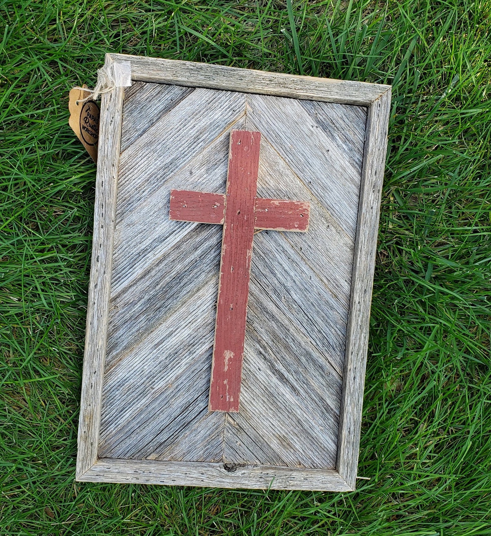Handcrafted Rustic Wood Red Cross Decor - Etsy