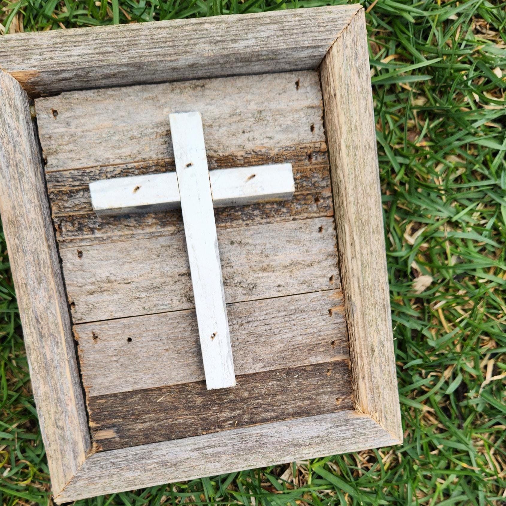 Handcrafted White Rustic Wood SMALL Cross Decor - Etsy