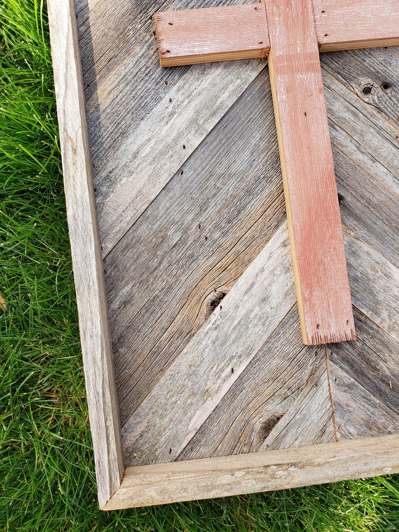 Handcrafted Rustic Wood Red Cross Decor - Etsy