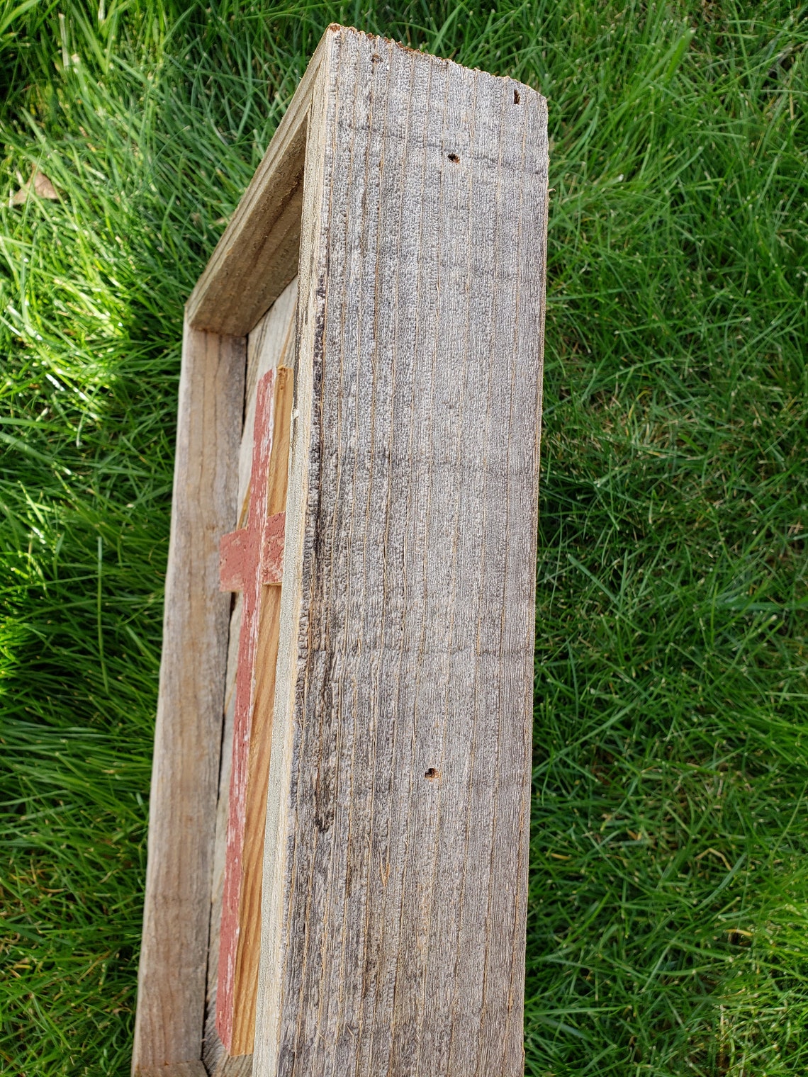 Handcrafted Rustic Wood Red Cross Decor - Etsy