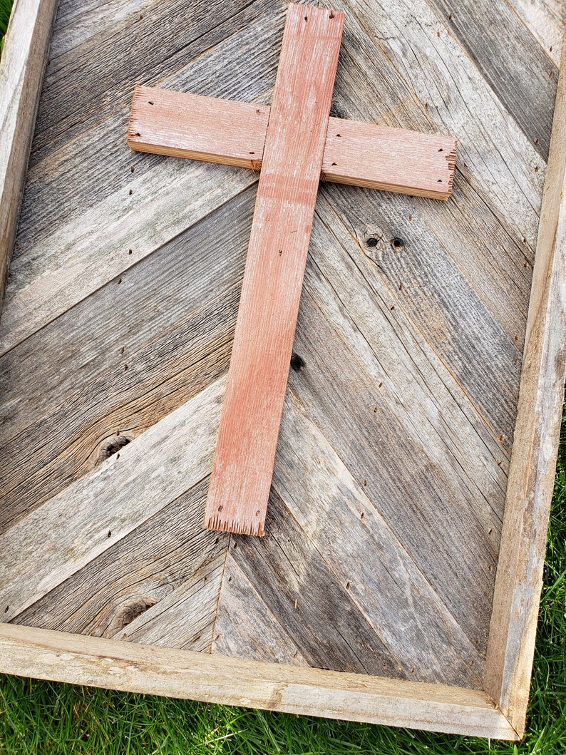 Handcrafted Rustic Wood Red Cross Decor - Etsy