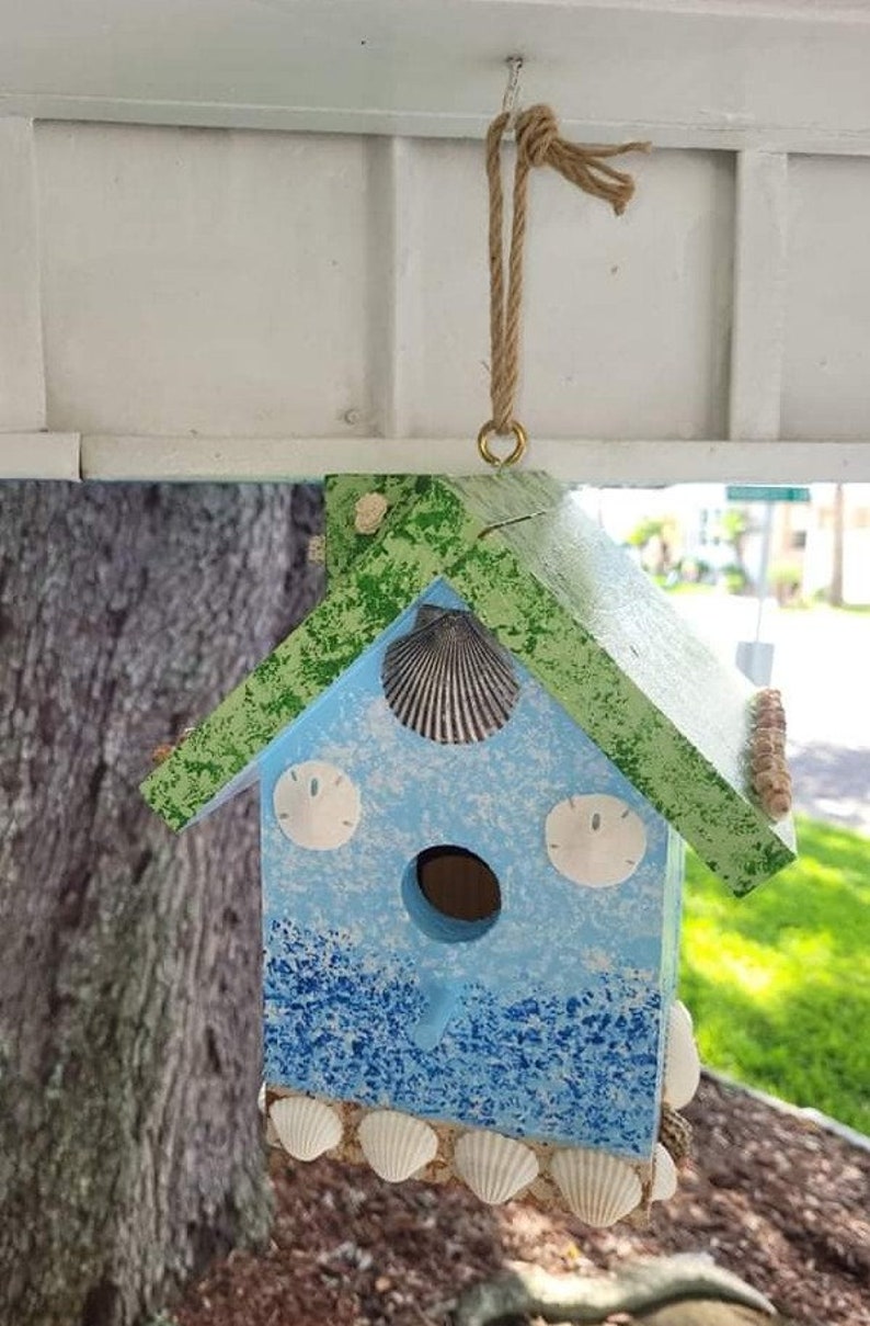 Seashell Birdhouse, Beach Decor, Ocean Decor, Coastal Theme - Etsy