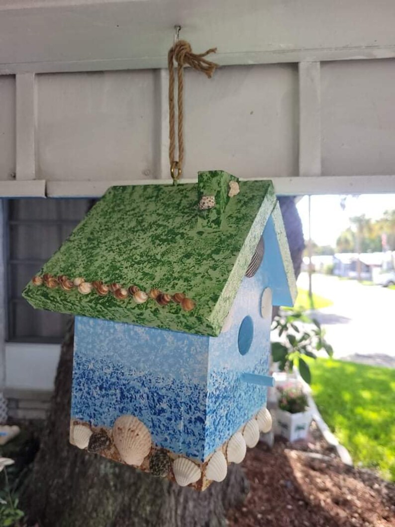 Seashell Birdhouse, Beach Decor, Ocean Decor, Coastal Theme - Etsy