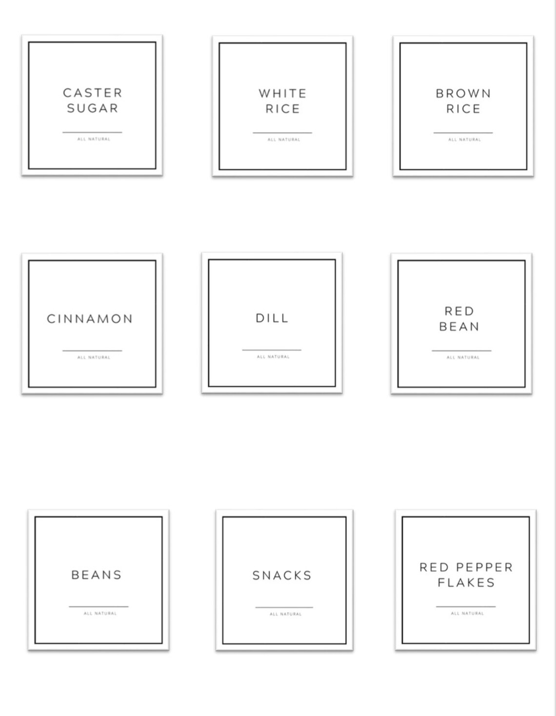 54 Kitchen Label Template , Modern Minimalist Spice Jar Label , Spice ...