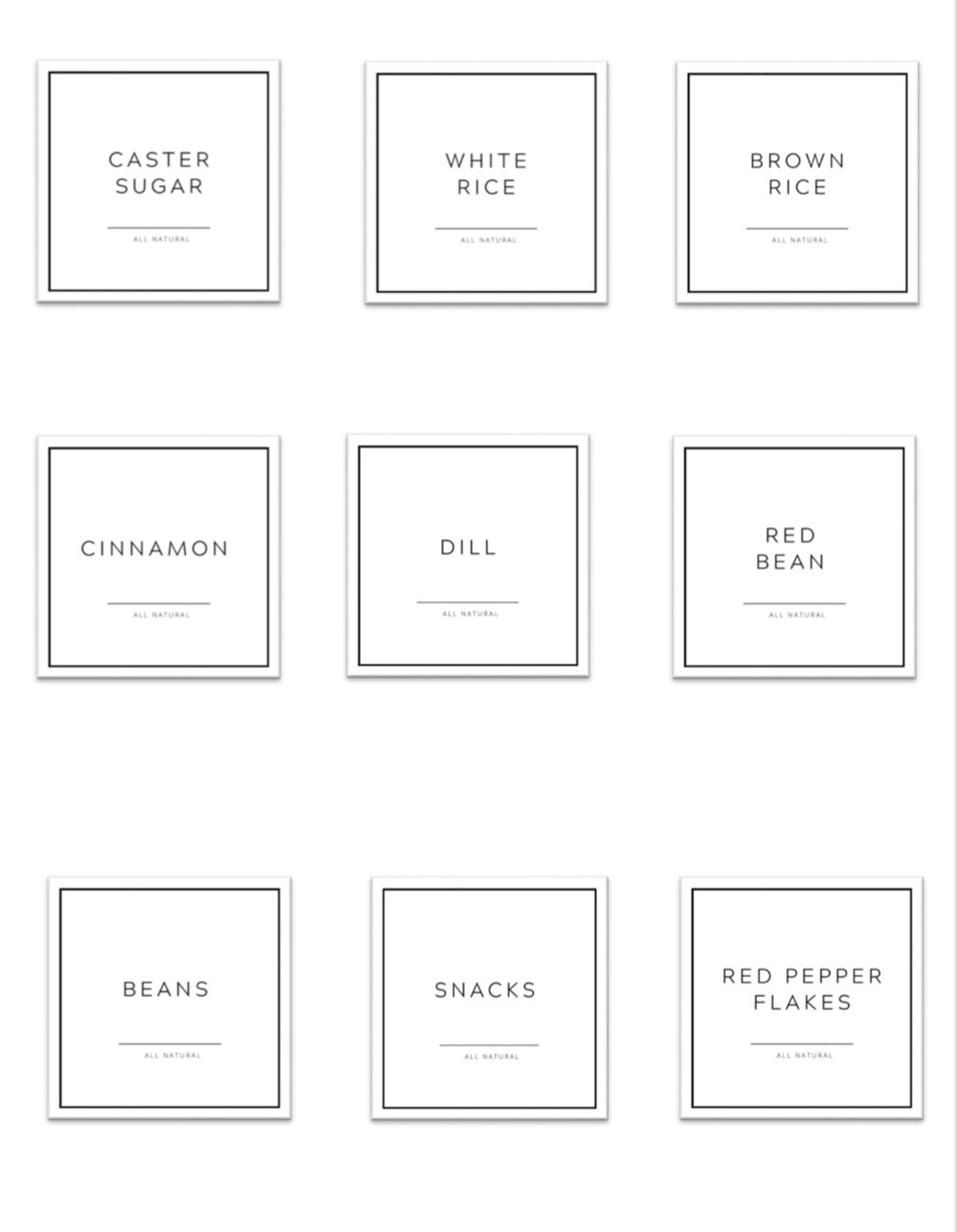 54 Kitchen Label Template , Modern Minimalist Spice Jar Label , Spice ...