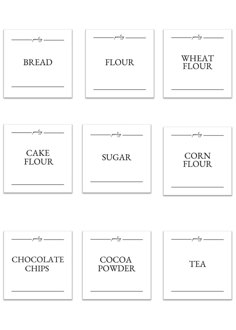 50 Kitchen Label Template , Modern Minimalist Spice Jar Label , Spice ...