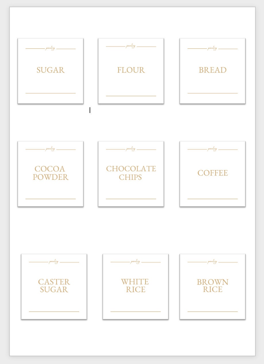 50 Kitchen Label Template , Modern Minimalist Spice Jar Label , Spice ...