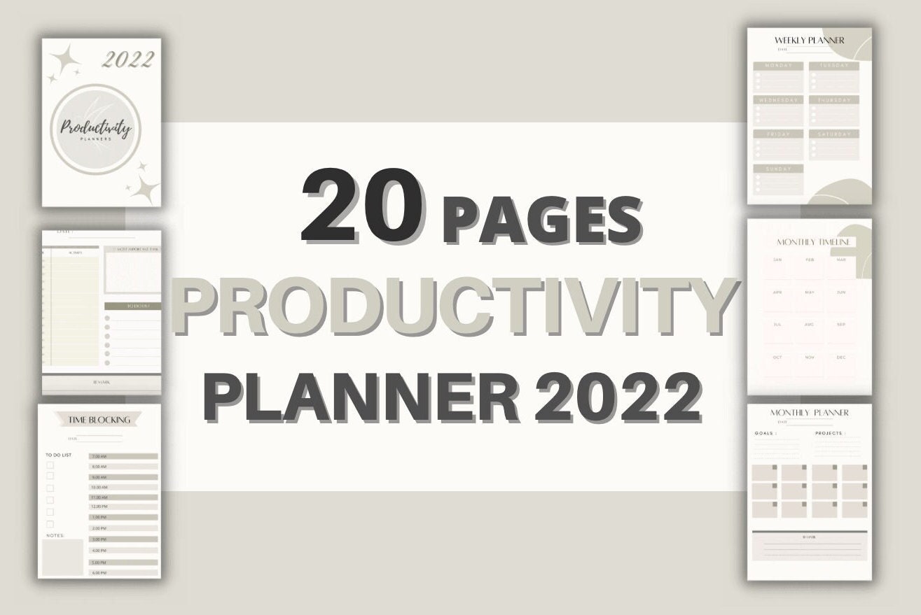 Productivity Printable Planner , Daily, Weekly, Monthly , Journal ...