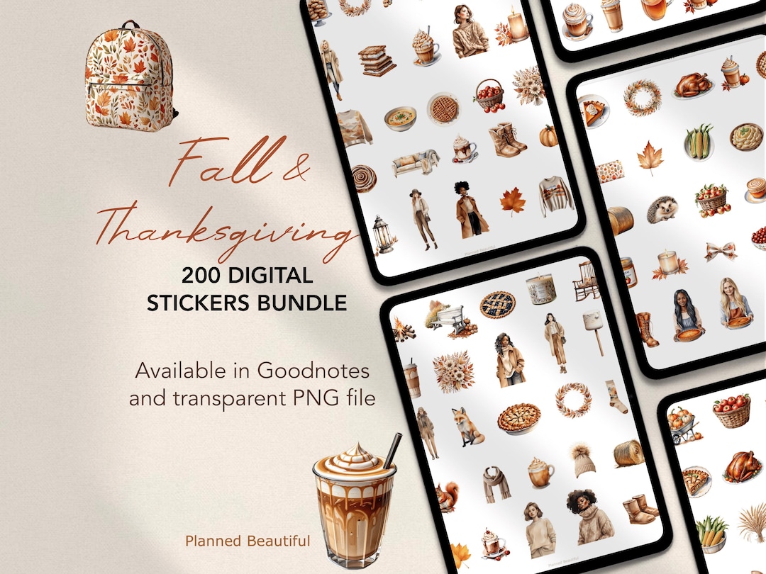 Fall Digital Sticker Bundle, Autumn Goodnotes Stickers Pack ...