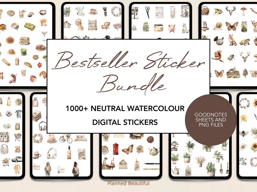 Aesthetic Digital Stickers Bundle, Everyday Digital Stickers, Boho ...