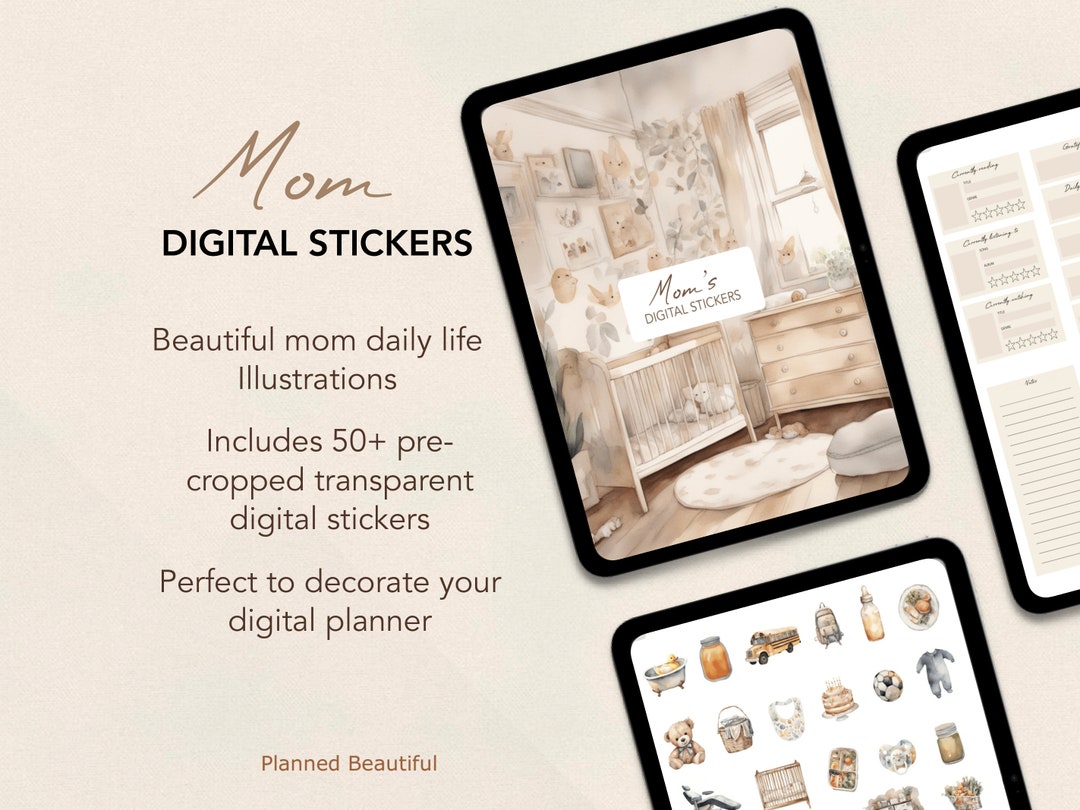 Mom Digital Stickers, Aesthetic Busy Mom Digital Stickers, Goodnotes ...