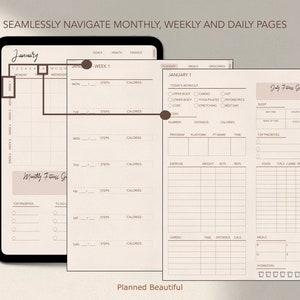 Digital Fitness Planner for Goodnotes, Workout Planner Template Ipad ...