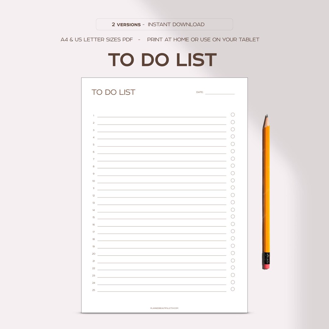 Daily To-do List Printable | Priority Planner PDF | Simple Task List ...