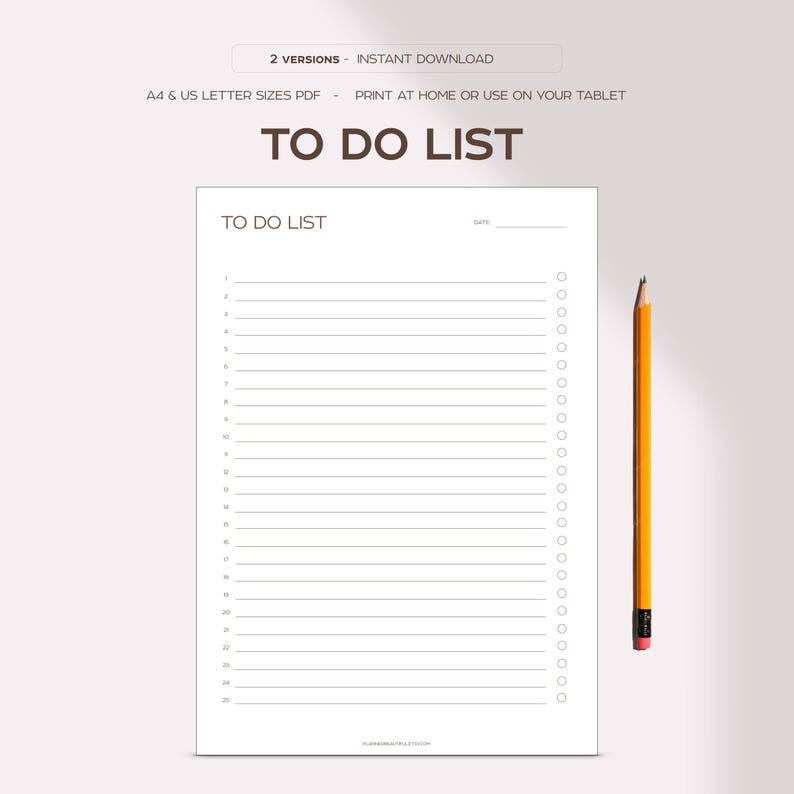 Daily To-do List Printable | Priority Planner PDF | Simple Task List ...