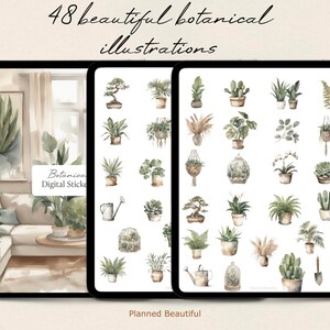 Plant Digital Stickers, Botanical Digital Stickers, Goodnotes Stickers ...